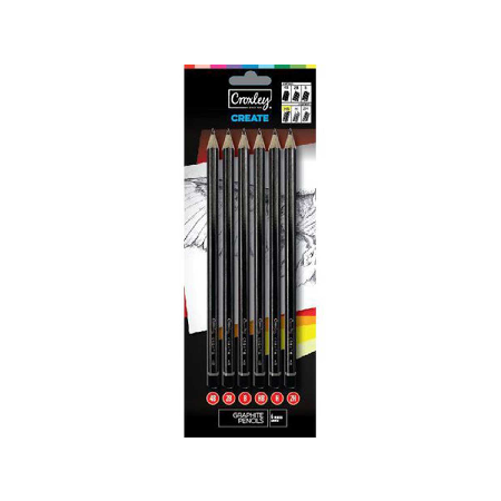 Croxley Pencil Draw Set 6 (2b/2h/4b/b/hb) - The Stationery People