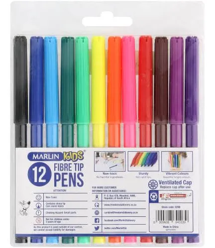 MARLIN FIBRE TIP KHOKI PENS 12's - The Stationery People